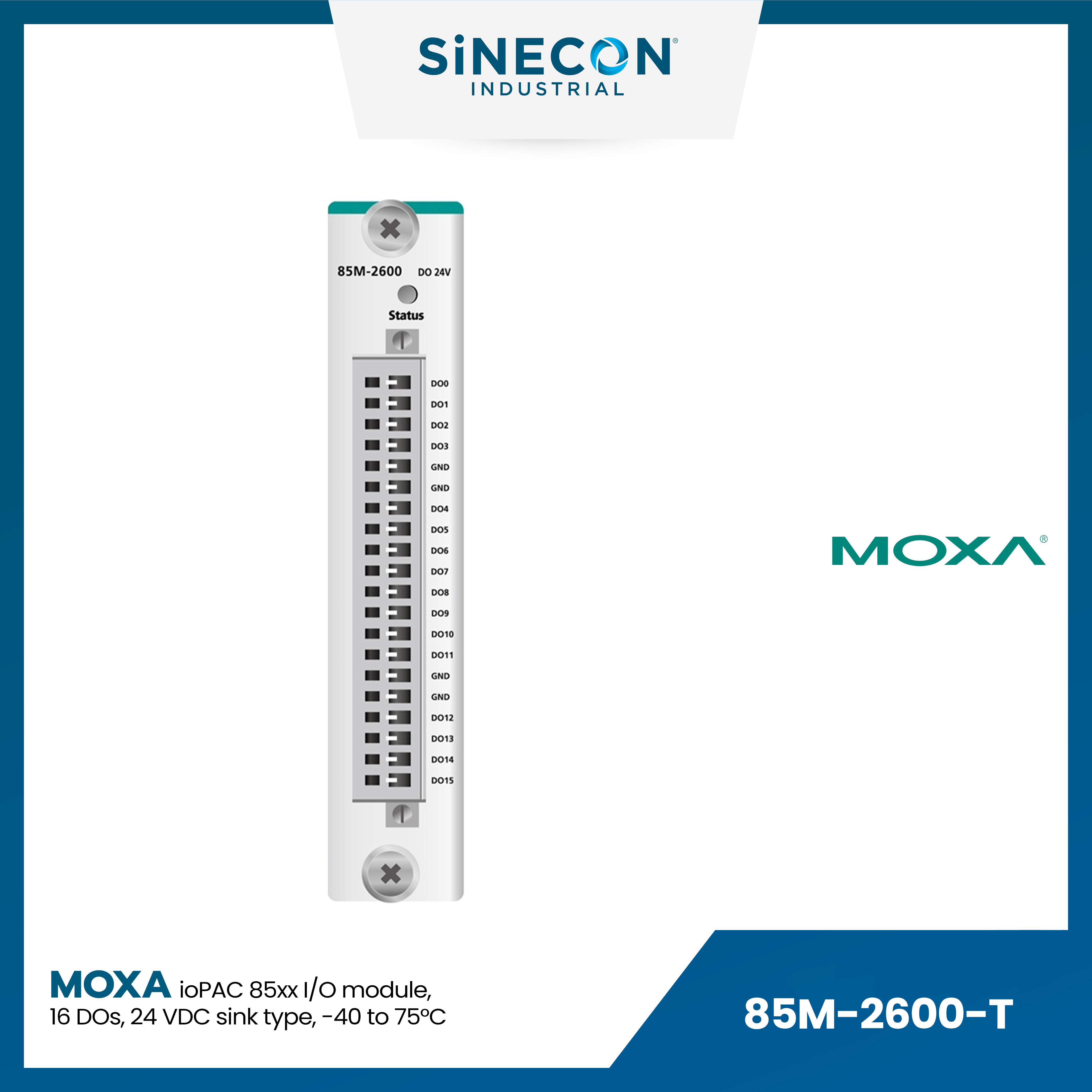 85M-2600-T | Moxa Module for the ioPAC 8500/8600 Series, 16 DOs, 24 VDC, sink - Sinecon ศูนย์รวม ...