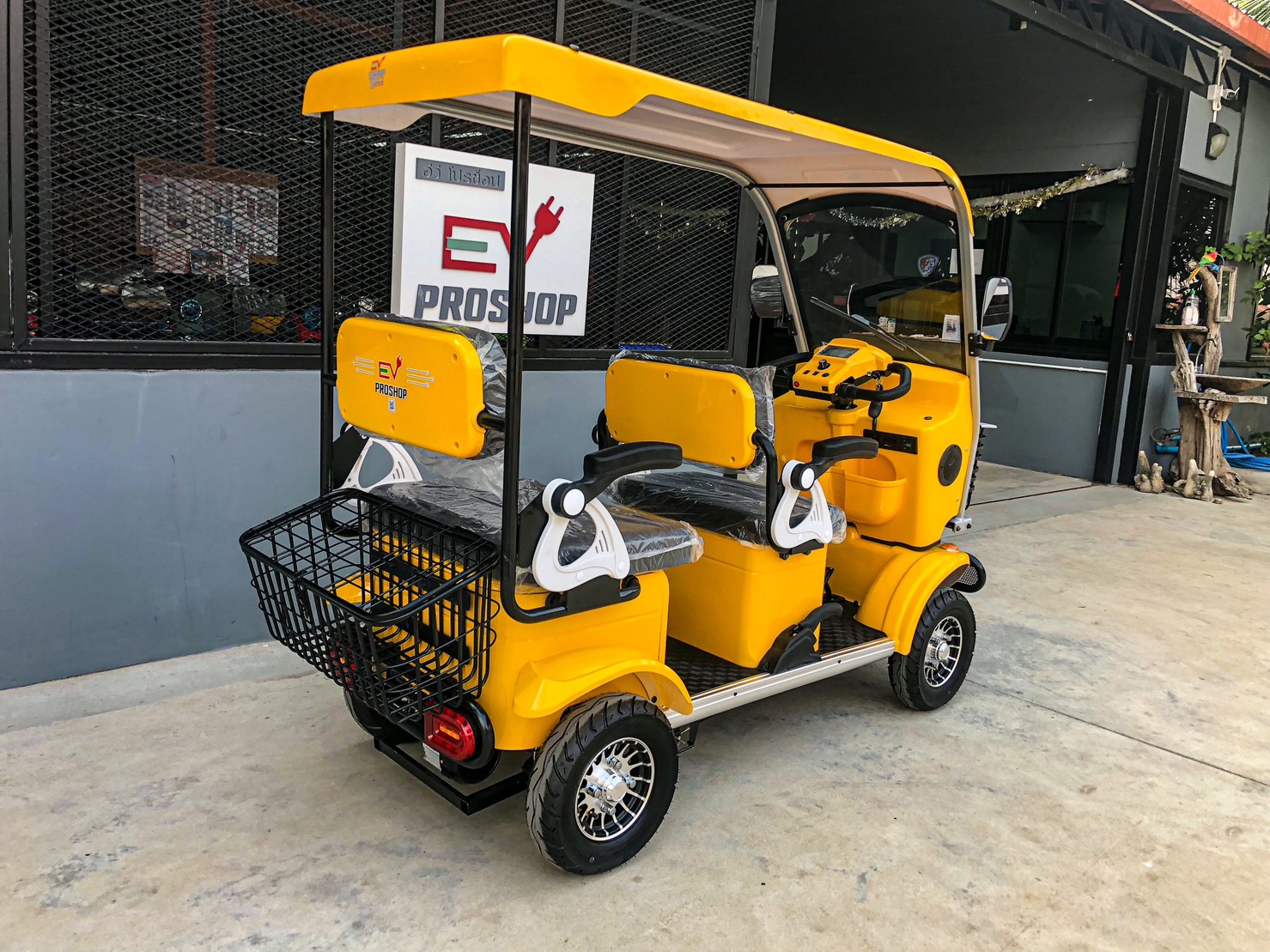 รถไฟฟ้า4ล้อ พร้อมหลังคา EV-04 ขนาด 4ที่นั่ง - อีวี โปรช็อป รถไฟฟ้า