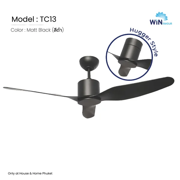 Winfavour พัดลมเพดาน TC13 RC/46" สีดำด้าน (MBK) - อุปกรณ์ตกแต่งฮาโลวีน สินค้าฮาโลวีน พัดลม โคมไฟ ...