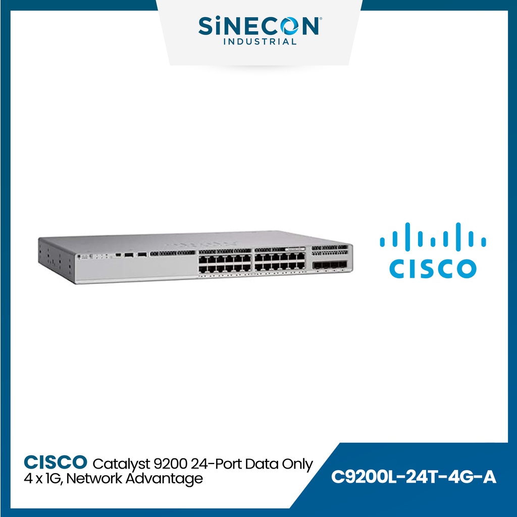 CISCO SWITCH สวิตซ์ Catalyst 9200L 24-port PoE+, 4 x 1G, Network Advantage (C9200L-24P-4G-A ...