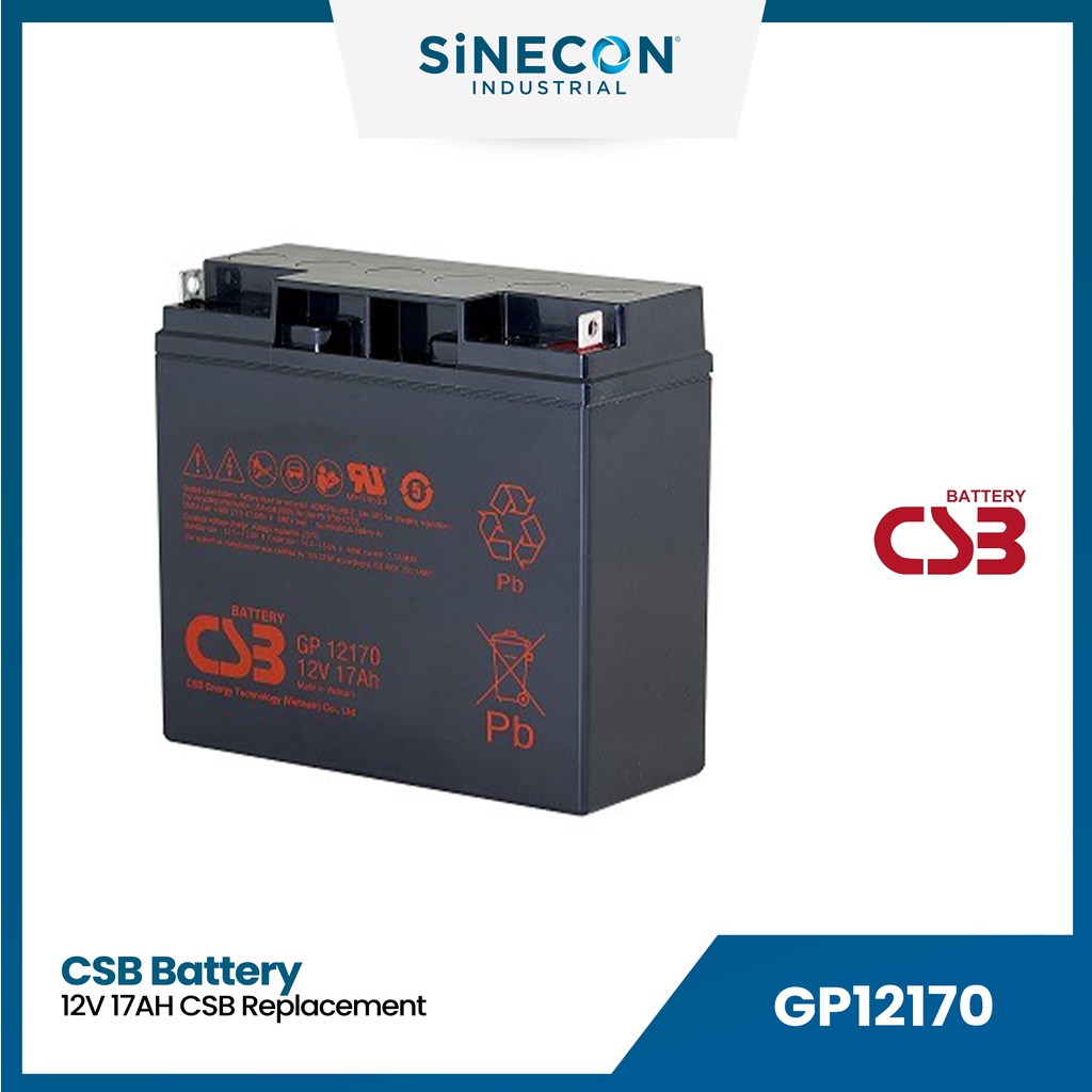 CSB Battery แบตเตอรี่ 12V 12Ah CSB-GP12170 Replacement - Sinecon ศูนย์ ...