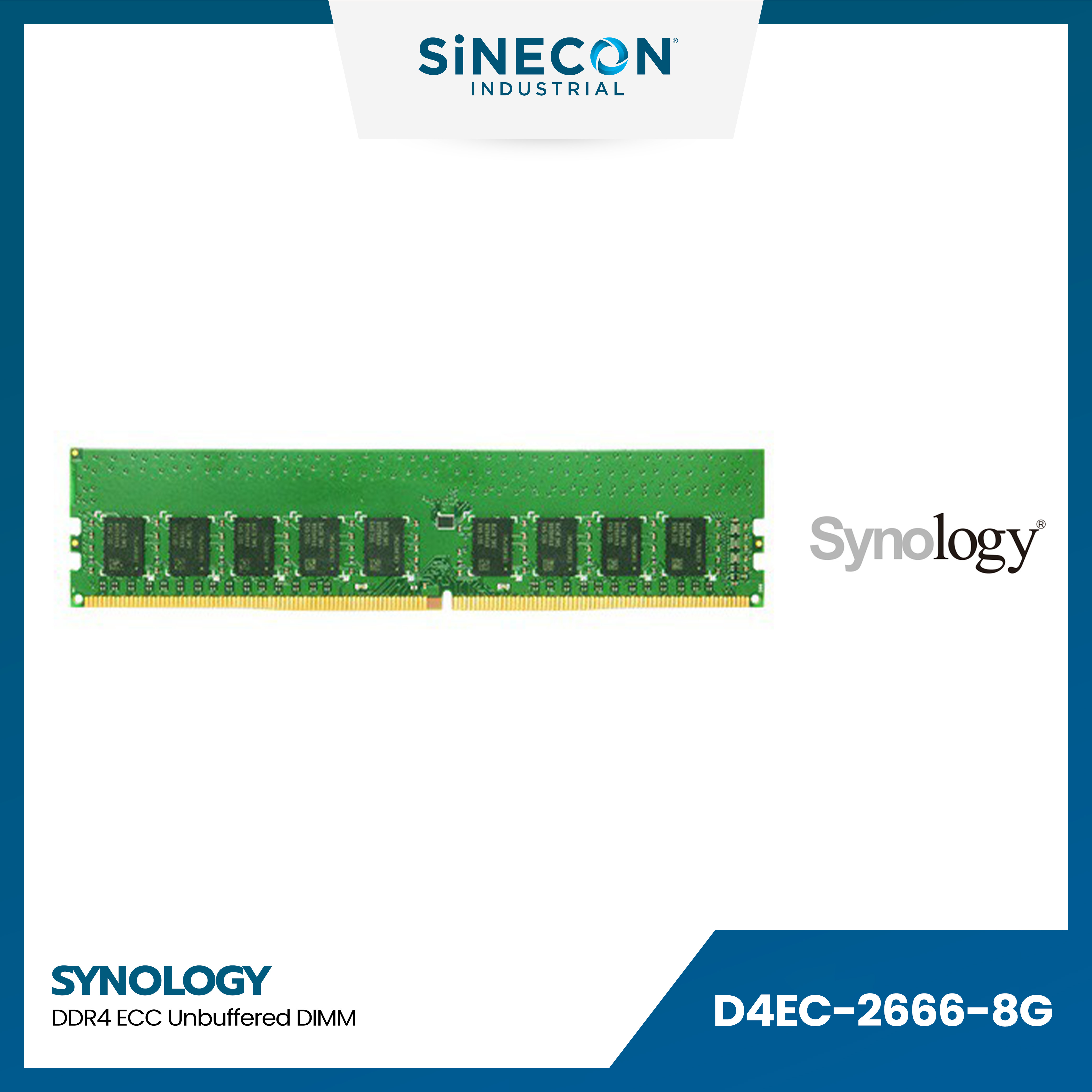 Synology โมดูลหน่วยความจำ D4EC-2666-8G | 8GB 2666 DDR4 ECC Unbuffered DIMM แรมสำหรับเครื่อง NAS ...