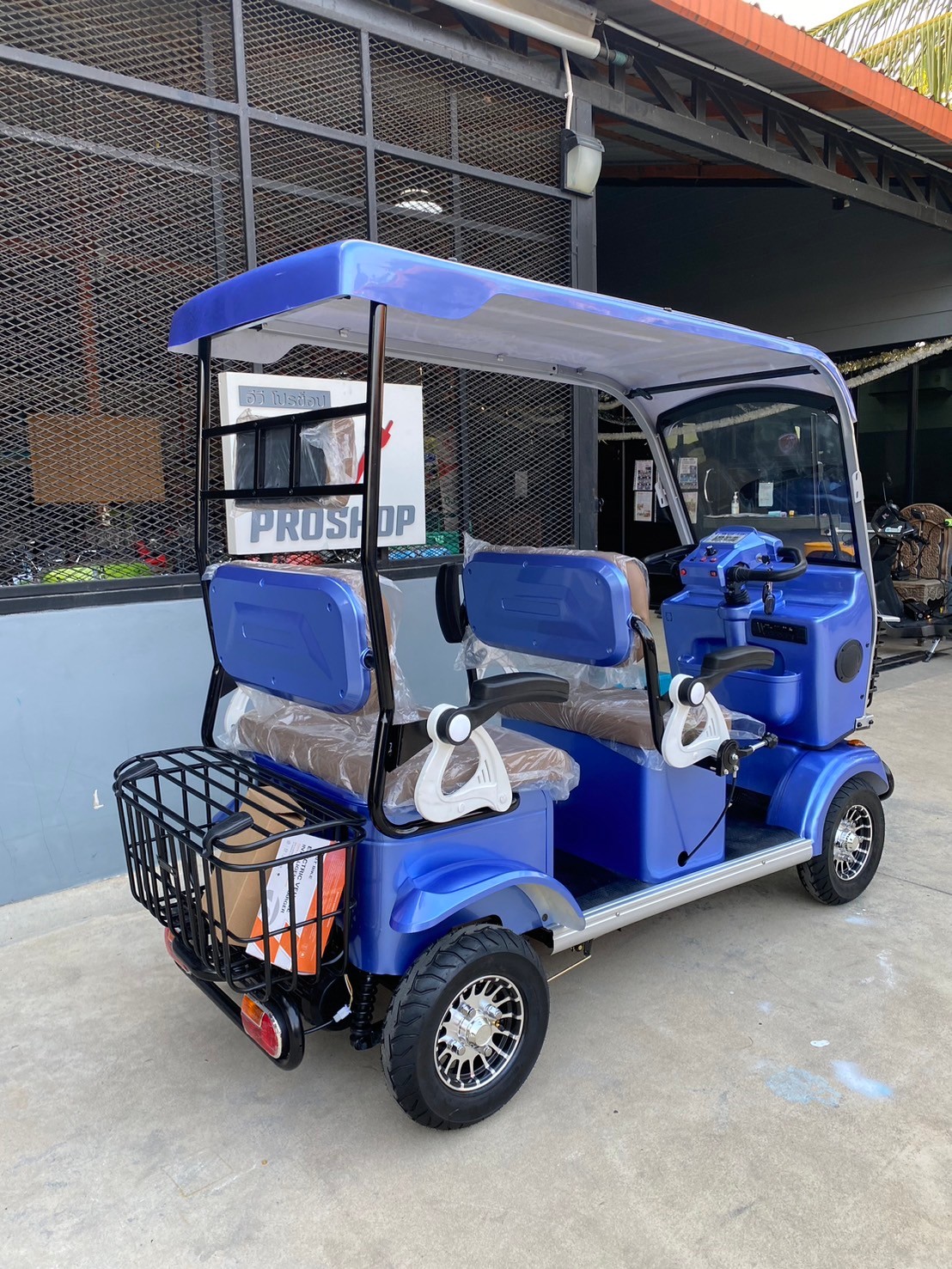 รถไฟฟ้า4ล้อ พร้อมหลังคา EV-04 ขนาด 4ที่นั่ง - อีวี โปรช็อป รถไฟฟ้า