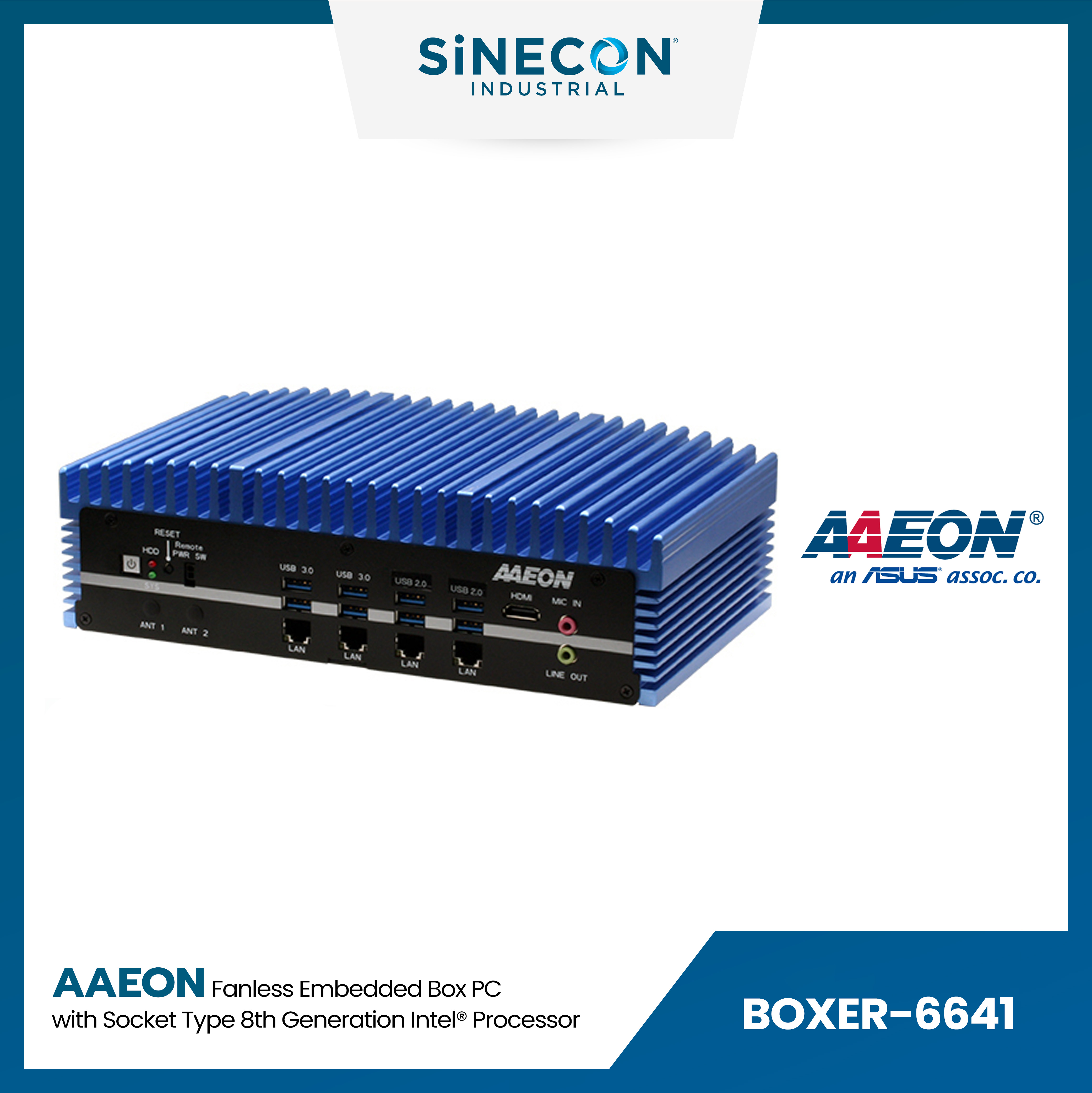 AAEON | BOXER-6641 Fanless Embedded Box PC with Socket Type 8th Generation Intel® Processor ...